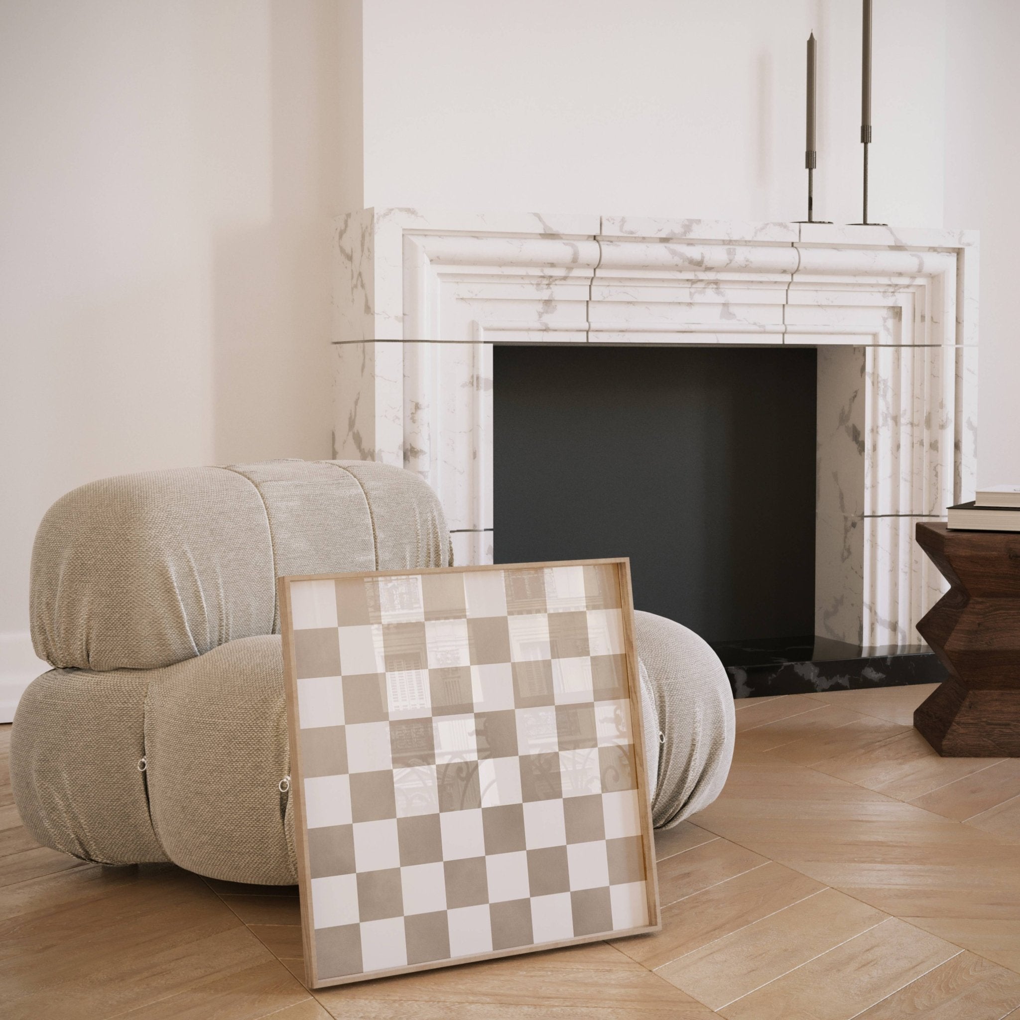 Checkerboard - Square / Neutral – AureousHome