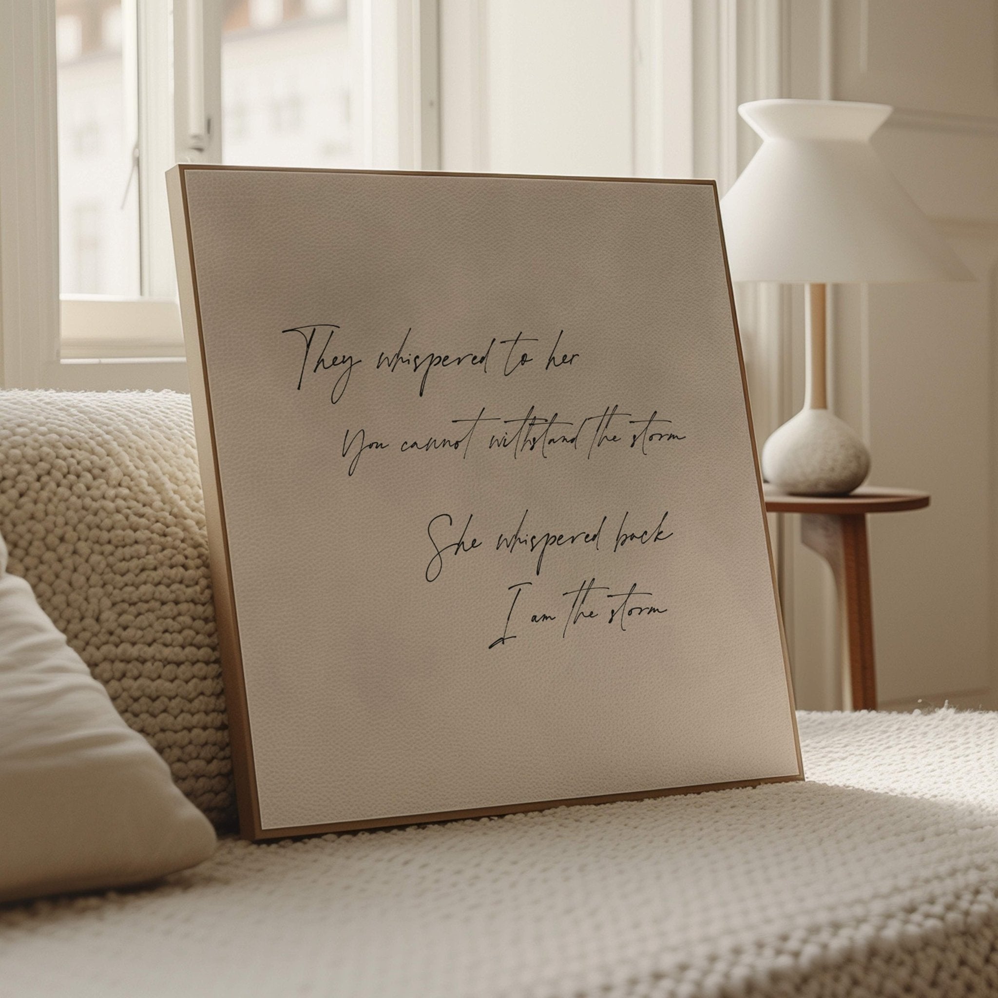 I am the Storm Square Canvas - Neutral – AureousHome