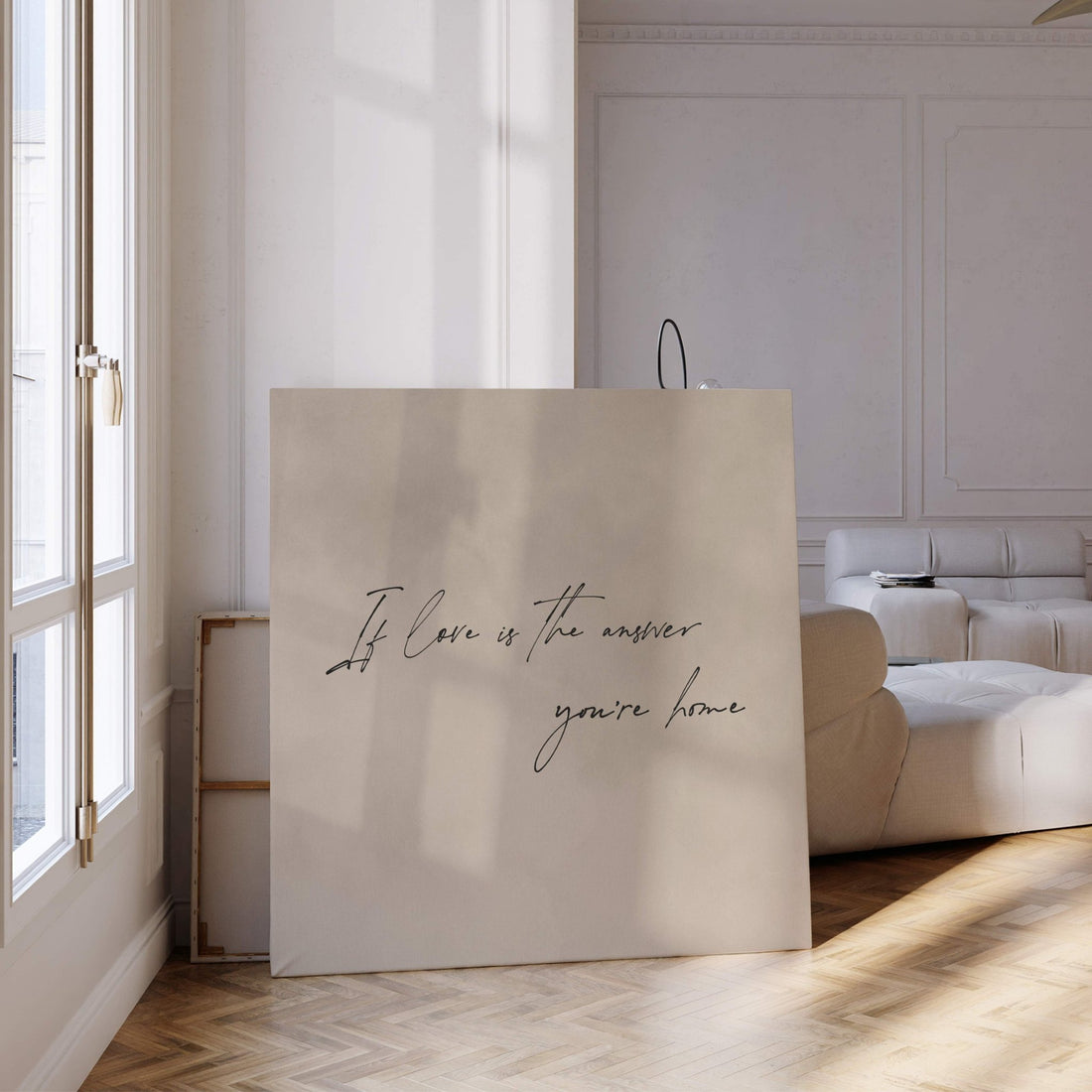 If Love Is The Answer You're Home Square Framed Canvas – AureousHome