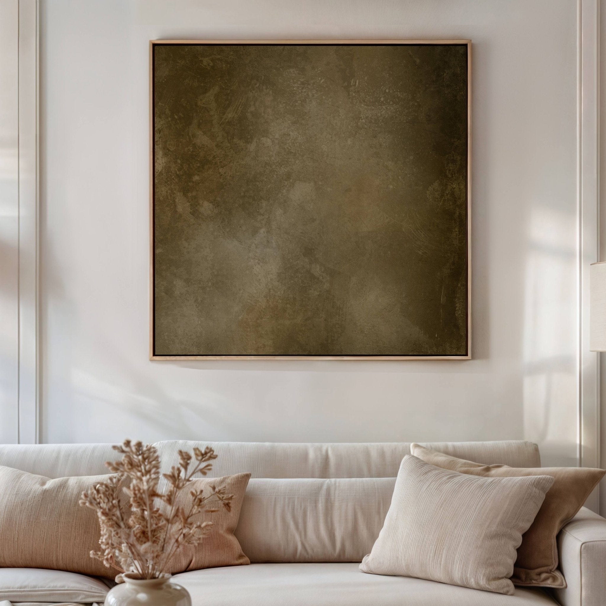 Khaki Square Framed Canvas – AureousHome