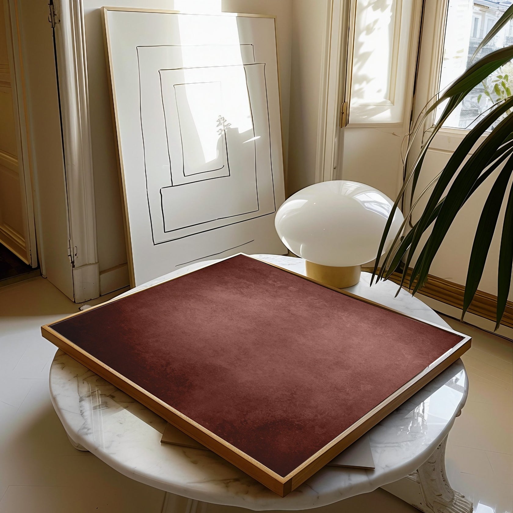 Mahogany Square Framed Canvas – AureousHome