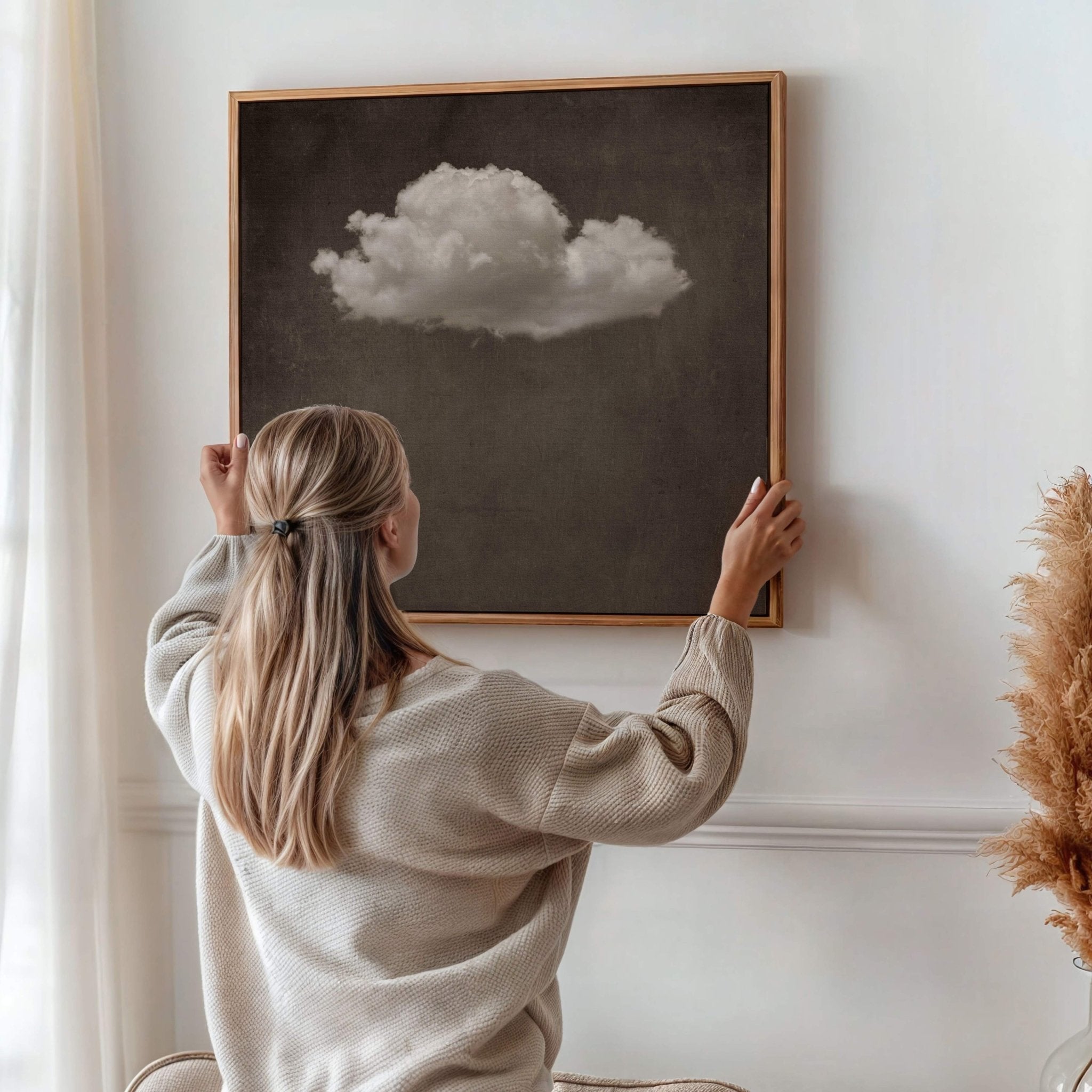 Storm Cloud Square Canvas - Brown – AureousHome