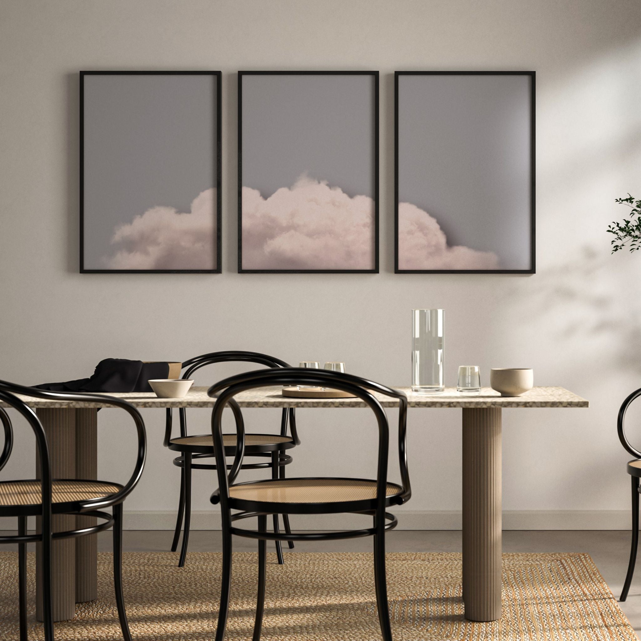 Above The Clouds Trio - Grey/Blush – AureousHome