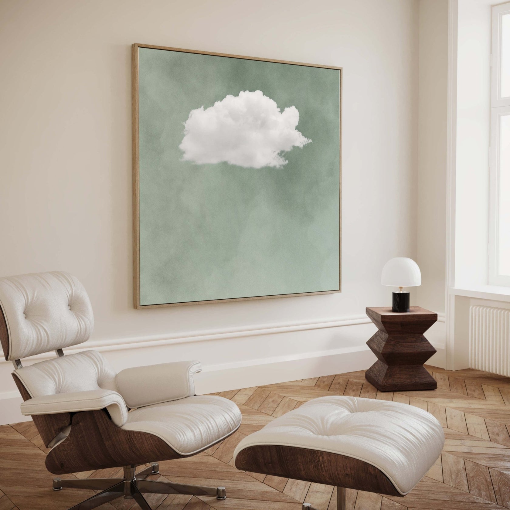 Contemplating Square Canvas - Sage – AureousHome