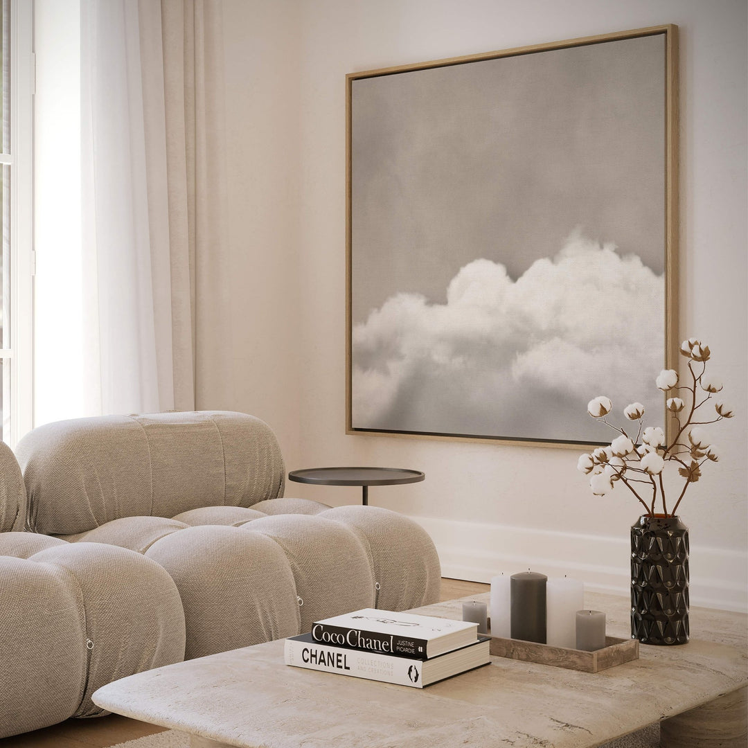 Drift Square Canvas - Beige Cloud – AureousHome