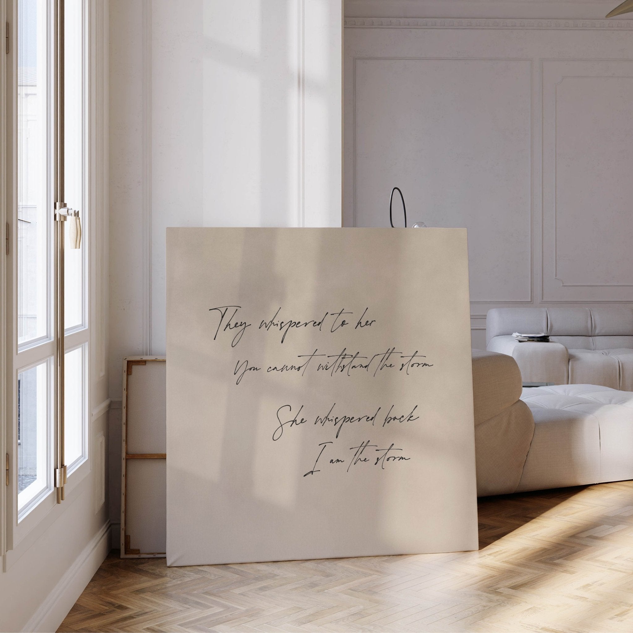 I am the Storm Square Canvas - Neutral – AureousHome